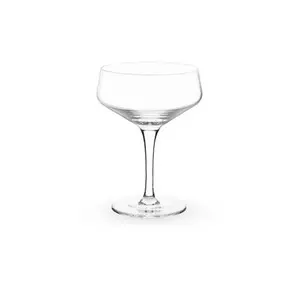 VISKI Raye Crystal Angled Coupe Glasses Set Of 2 - Clear