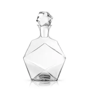 VISKI Seneca Faceted Crystal Liquor Decanter - Clear