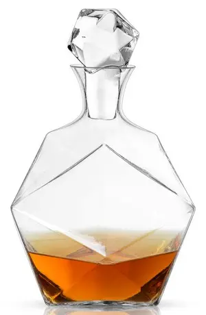 VISKI Seneca Faceted Crystal Liquor Decanter - Glass