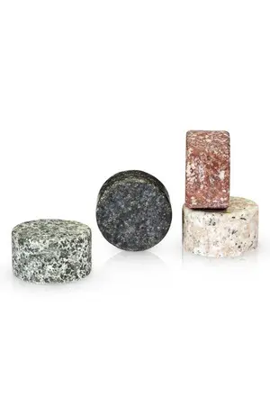 VISKI Glacier Rocks -color Granite Stones Set Of 4 - Multi