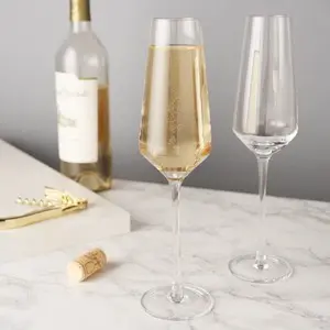 VISKI Raye Crystal Angled Champagne Flutes Set Of 2