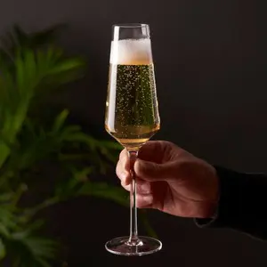 VISKI Raye Crystal Angled Champagne Flutes Set Of 2