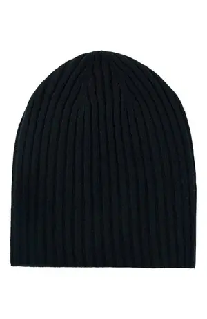 GOBI MONGOLIAN CASHMERE GOBI Mongolian Cashmere Rib Knit Beanie Black