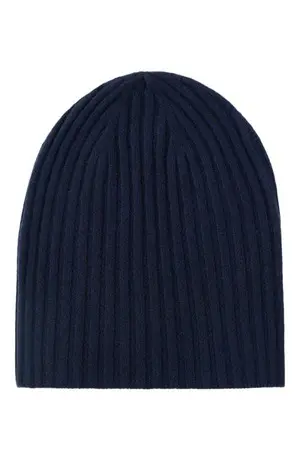 GOBI MONGOLIAN CASHMERE GOBI Mongolian Cashmere Rib Knit Beanie Dress Blues