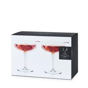 VISKI Seneca Crystal Faceted Coupes Set Of 2