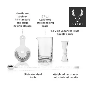 VISKI Harrison 4-piece Barware Set In Stainless Steel Set Of 4