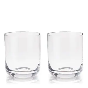 VISKI Raye Crystal Whiskey Tumblers Set Of 2 - Clear