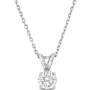 JULIANNA B. 1 Ctw Lab-grown Diamond Solitaire Pendant Necklace - Platinum
