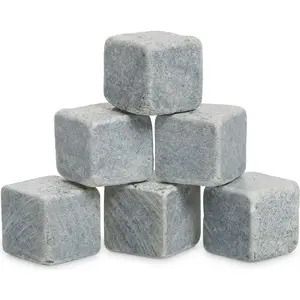 VISKI Glacier Rocks Soapstone Cubes Set Of 6 - Grey