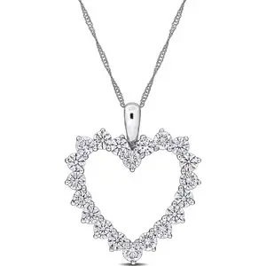 JULIANNA B. Lab-grown Diamond Heart Pendant Necklace - White Gold