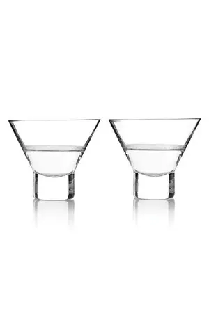 VISKI Raye Crystal Heavy Base Martini Glasses Set Of 2