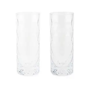 VISKI Gem Crystal Highball Glasses Set Of 2 - Clear