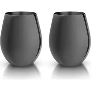 VISKI Stemless Wine Glasses Set Of 2 - Silver