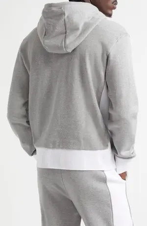 Thom Browne Engineered 4-bar Zip-up Hoodie - Light Grey