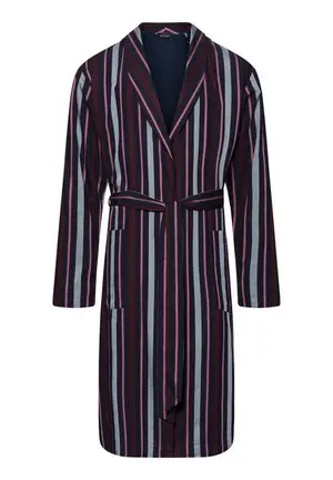 Hanro Night And Day Cotton Shawl Collar Robe - Superior Stripe