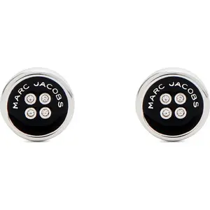 Marc Jacobs Marc Jacobs Button Stud Earrings Silver/black