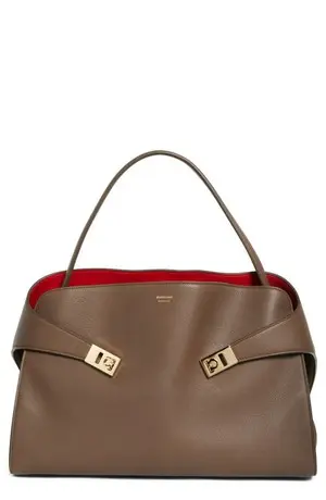 FERRAGAMO Large Hug Bicolor Tote - Clay