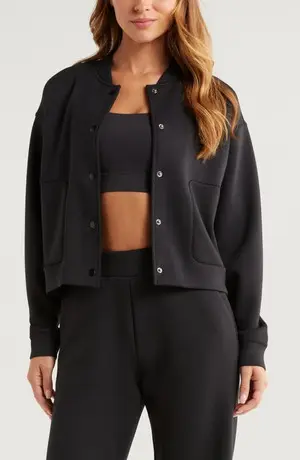 Zella Luxe Snap Front Jacket - Black