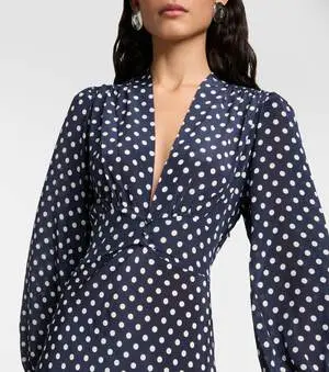 Rixo Emory Polka-dot Maxi Dress
