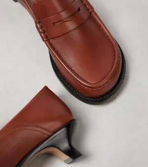 Loewe Campo Leather Loafers