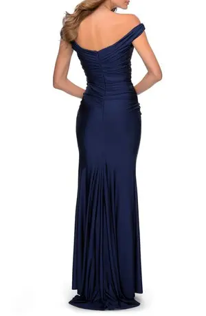 La Femme Off-the-shoulder Sweetheart Gown