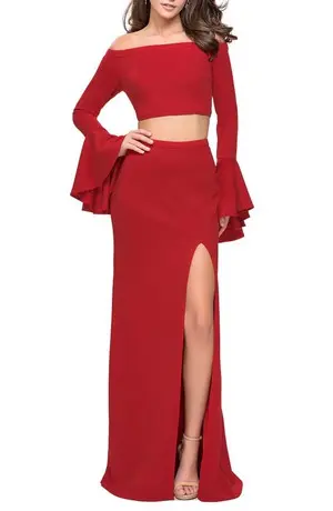 La Femme Brigitte Maxi Dress - Red