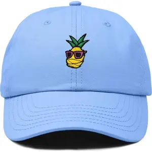 DALIX Dalix Pineapple Embroidered Cap Light Blue