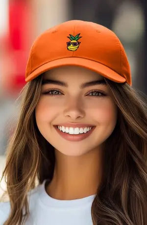 DALIX Embroidered Dad Cap - Orange