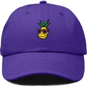 DALIX Dalix Pineapple Embroidered Cap Purple