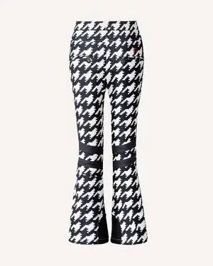 Perfect Moment Houndstooth High-waist Aurora Flare Pant - Black-white-houndstooth-print