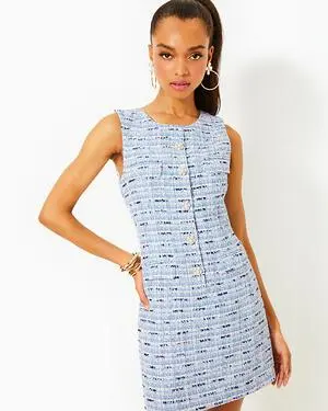 Lilly Pulitzer® Lilly Pulitzer Bindy Fitted Romper Bonaire Blue Coastal Vibes Boucle