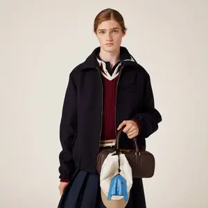 Miu Miu Wool Blouson Jacket - Navy | Editorialist