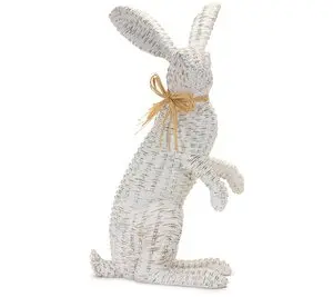 MELROSE Wicker Rabbit Statue