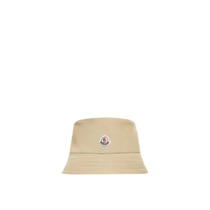 Moncler Cotton Blend Bucket Hat - Beige