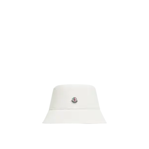 Moncler Cotton Blend Bucket Hat - White