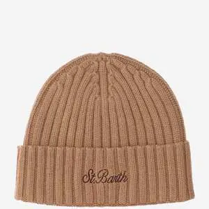 MC2 SAINT BARTH Mc2 Saint Barth Wool-Blend Beanie With Logo Brown