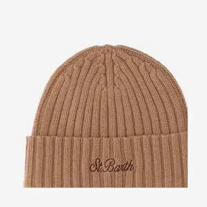MC2 SAINT BARTH Wool-blend Beanie With Logo - Brown