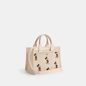 COACH Disney X Cargo Tote Bag 20 With Mickey Mouse Embroidery - Brass/ivory Multi