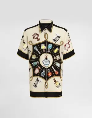 Dolce & Gabbana Silk Shirt With Perfume Print