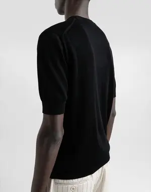Dolce & Gabbana Cotton Round-neck Sweater With Logo Tag - Black