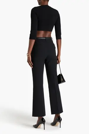 Victoria Beckham Crepe Flared Pants - Black