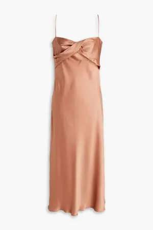 Alberta Ferretti Twisted Satin-crepe Midi Slip Dress
