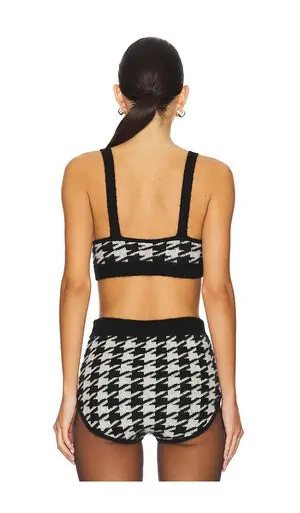 W. CASHMERE Soro Houndstooth Bralette In Black