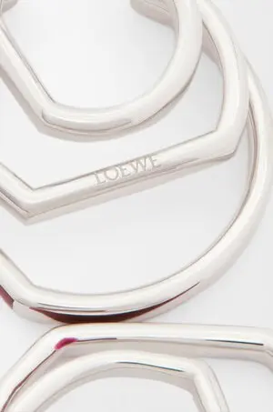 Loewe Stacked Hoop Earrings - Silver/burgundy