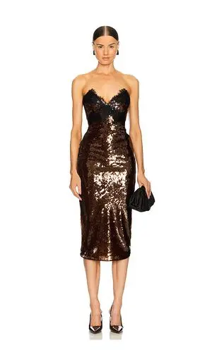 Retrofete Ellen Sequin Dress - Deep Brown