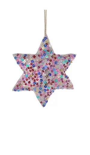 CODY FOSTER & CO 6 Point Magpie Sequin Star Ornament In Pink - N,a
