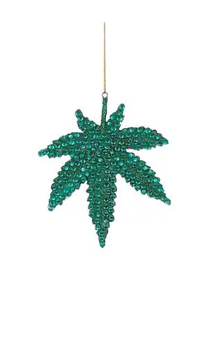 CODY FOSTER & CO Jeweled Leaf Ornament In Green - N,a