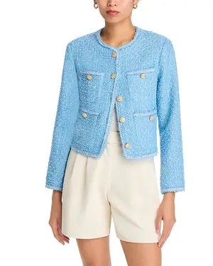 Women's Collarless Tweed Jackets