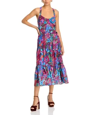 Aqua Belted Midi Dress
