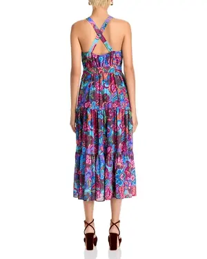 Aqua Belted Midi Dress